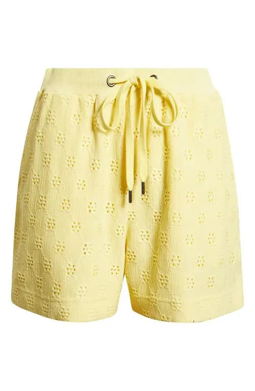CITY BLUES Eyelet Drawstring Relaxed-fit Shorts - Sunshine