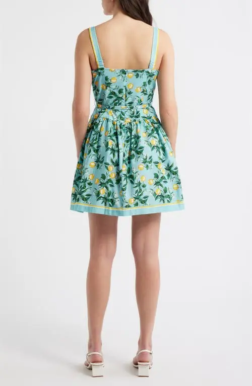 Julia Jordan Printed Cotton Mini Dress - Blue Multi