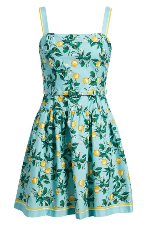 Julia Jordan Printed Cotton Mini Dress - Blue Multi