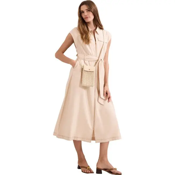 PHASE EIGHT Alira Utility Midi Dress - Stone