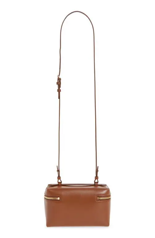 Victoria Beckham Vanity Case Leather Crossbody Bag - Dark Tan