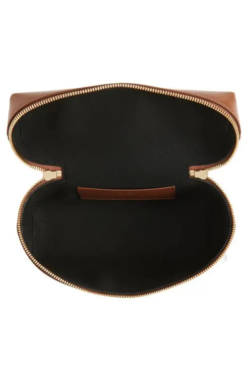 Victoria Beckham Vanity Case Leather Crossbody Bag - Dark Tan