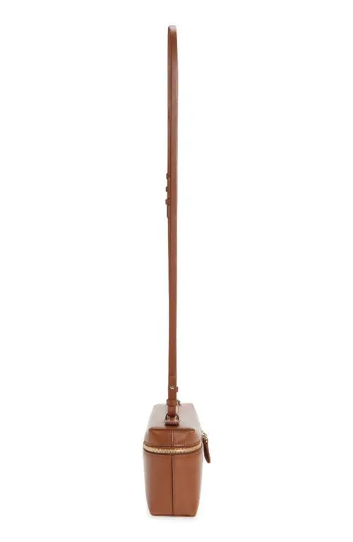 Victoria Beckham Vanity Case Leather Crossbody Bag - Dark Tan