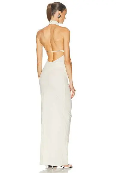 MAYGEL CORONEL Halterneck Rosette Dress