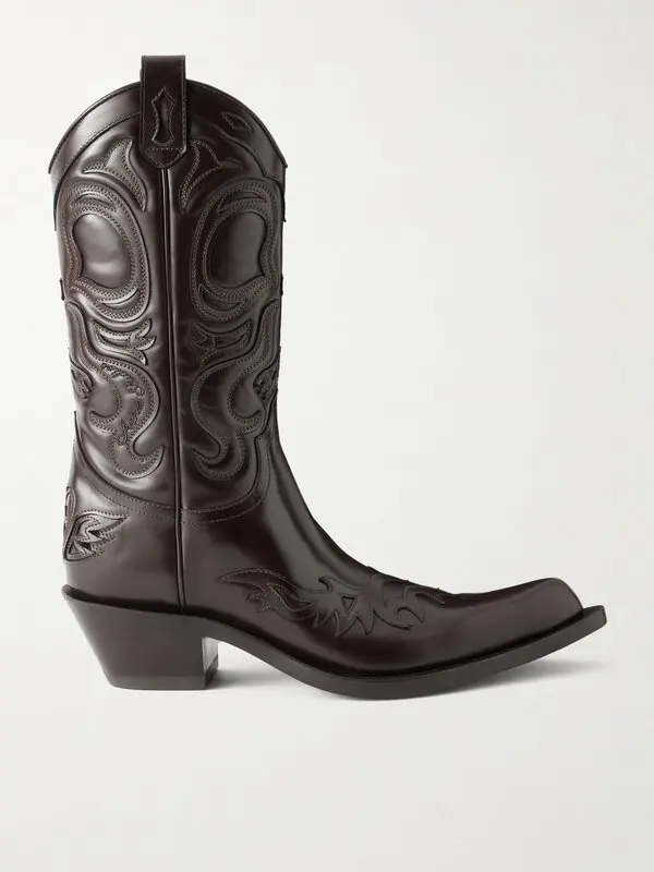 Acne Studios Leather Ankle Cowboy Boots - Brown
