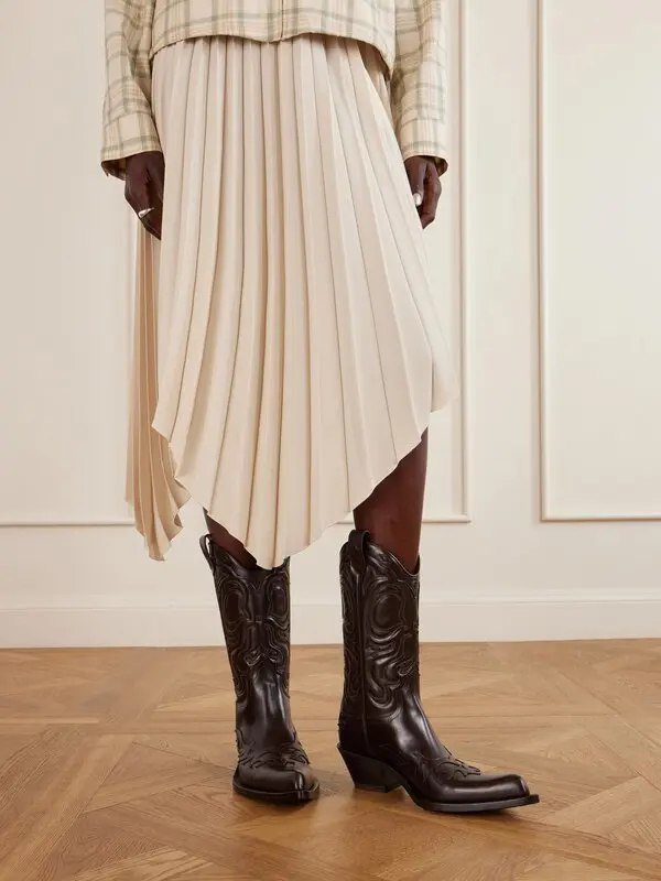 Acne Studios Leather Ankle Cowboy Boots