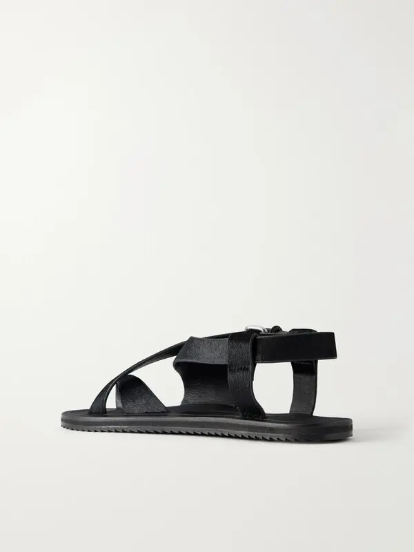 A.emery Ora Pony Hair Sandals - Black