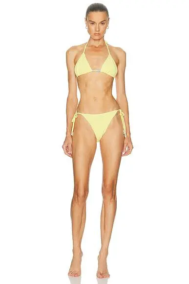 Hunza G Gina Beaded Bikini Set - Butter