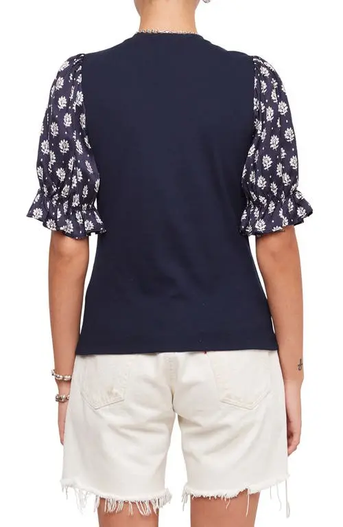 Fifteen Twenty Tamra Contrast Puff Sleeve Henley