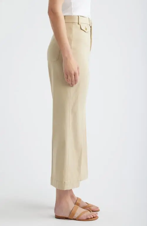 Spanx Easy Flare Crop Cotton Blend Pants - Sandbar