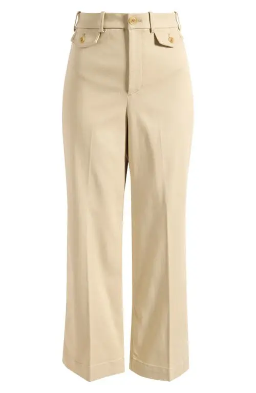 Spanx Easy Flare Crop Cotton Blend Pants - Sandbar