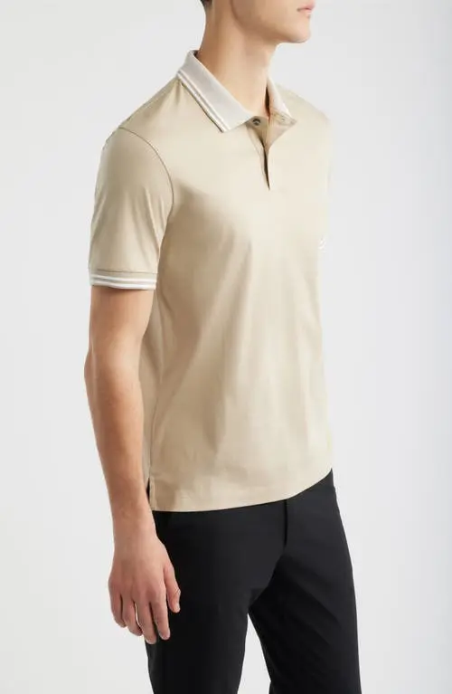 BOSS Phillipson Tipped Cotton Polo - Open Beige