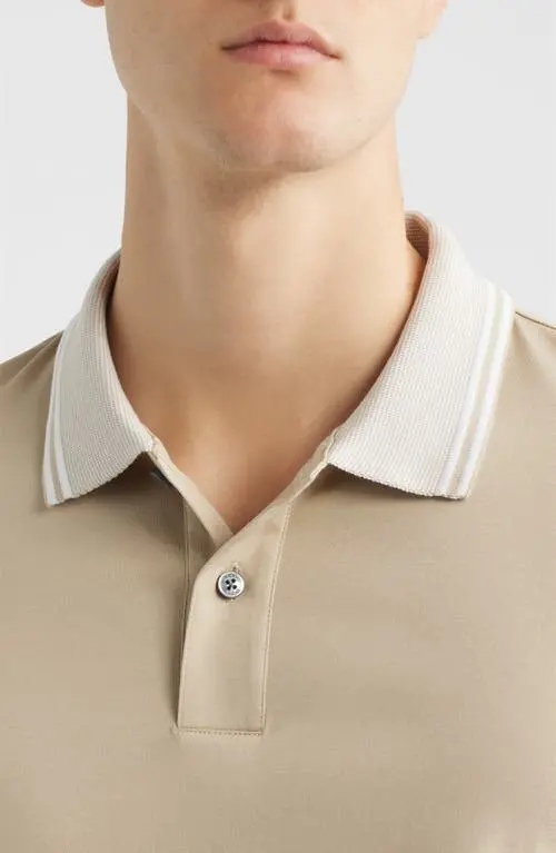 BOSS Phillipson Tipped Cotton Polo - Open Beige