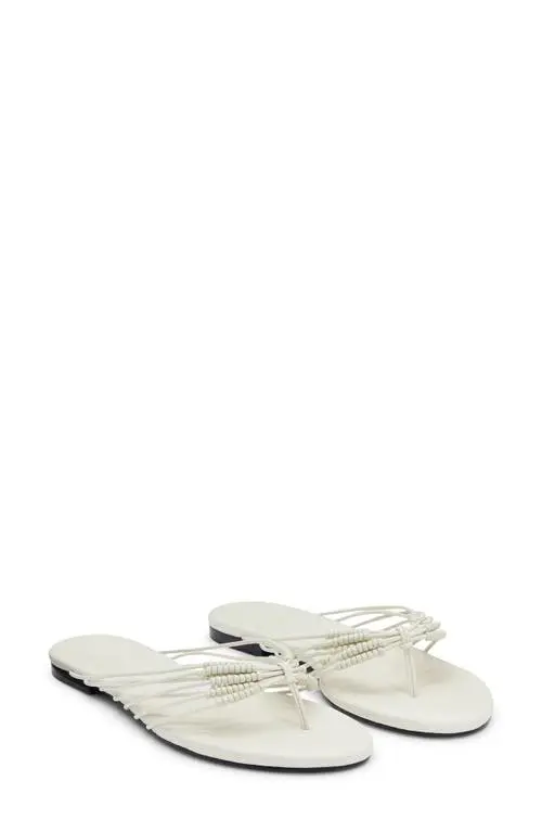 REFORMATION Jessica Flat Thong Sandal - White Leather
