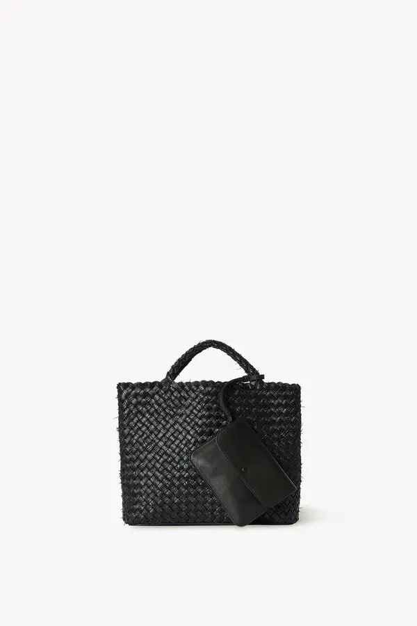 THE ROW Woven Leather Tote Bag - Black