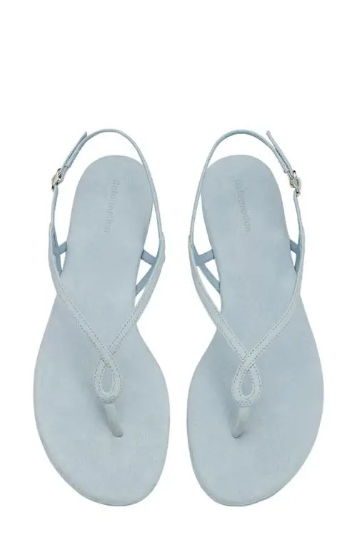 REFORMATION Luna Flat Sandal - Mist Suede