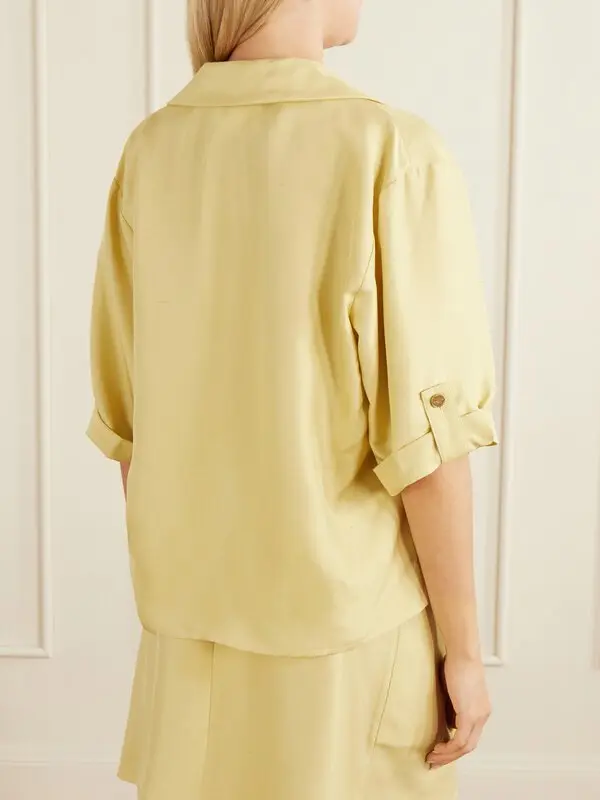 Le Kasha Abnus Cropped Silk Shirt