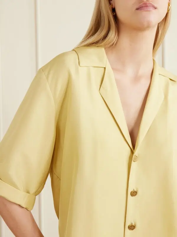 Le Kasha Abnus Cropped Silk Shirt