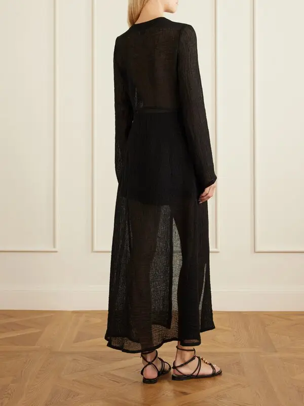 Le Kasha Bibag Linen Maxi Dress