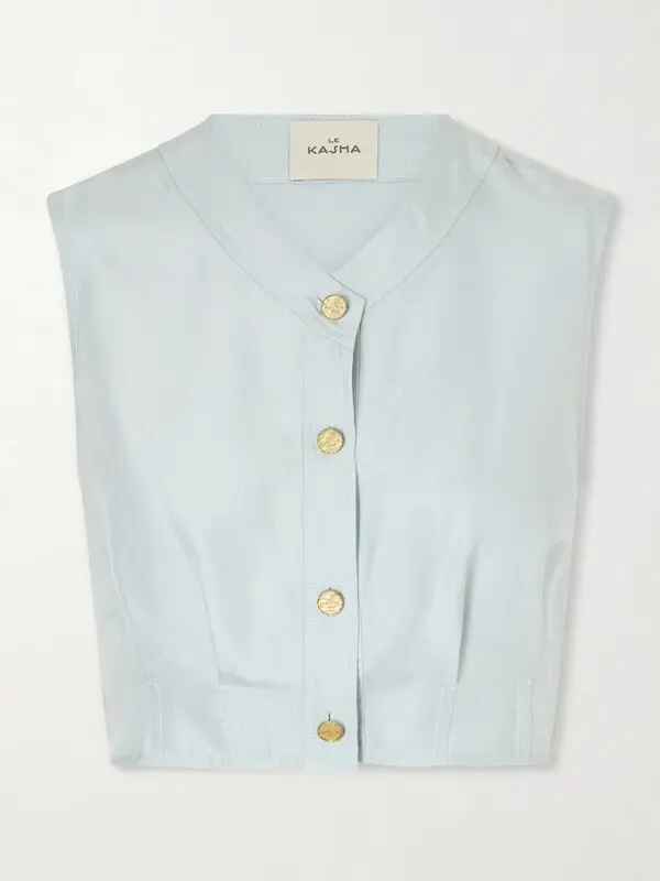 Le Kasha Haima V-neck Silk Top
