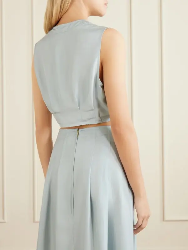 Le Kasha Haima V-neck Silk Top