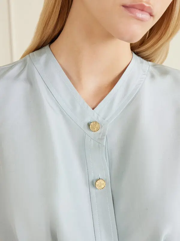 Le Kasha Haima V-neck Silk Top