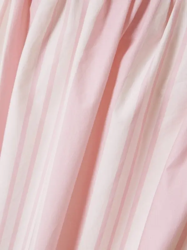 Posse Rose Tie-detailed Striped Midi Skirt - Pink