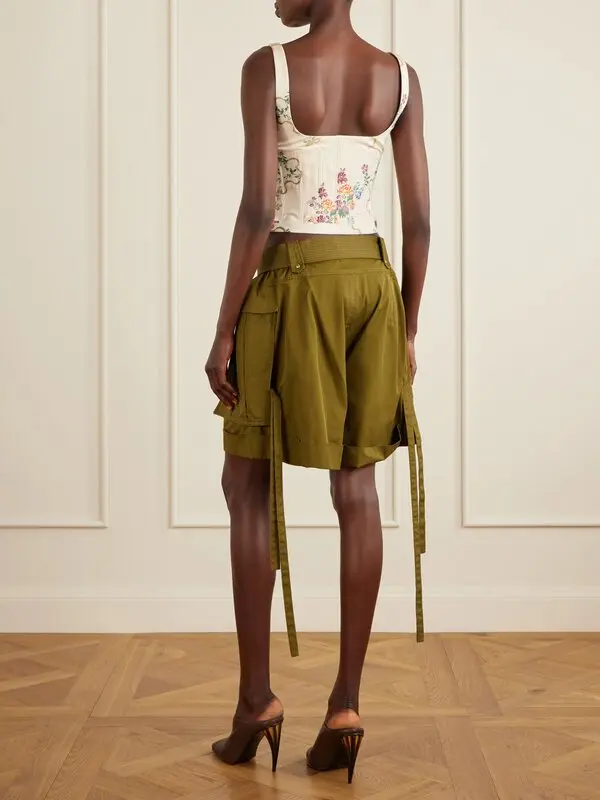 Alexander McQueen Belted Cotton-twill Shorts