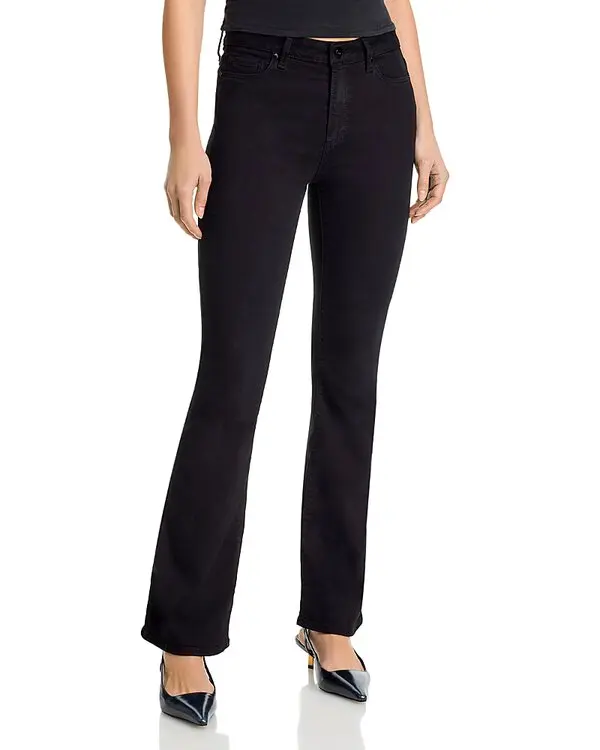 Paige Laurel Canyon High-rise Petite Boot-cut Jeans - Black Shadow