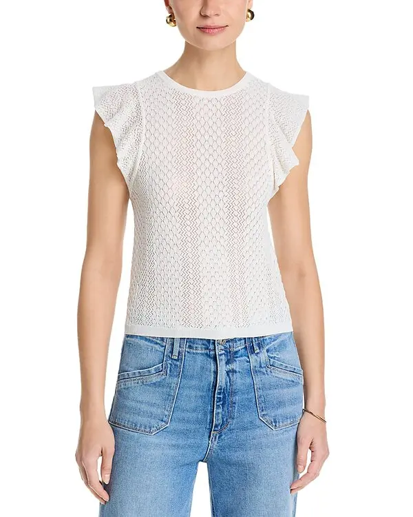 Paige Margot Ruffle Sleeve Tank - White