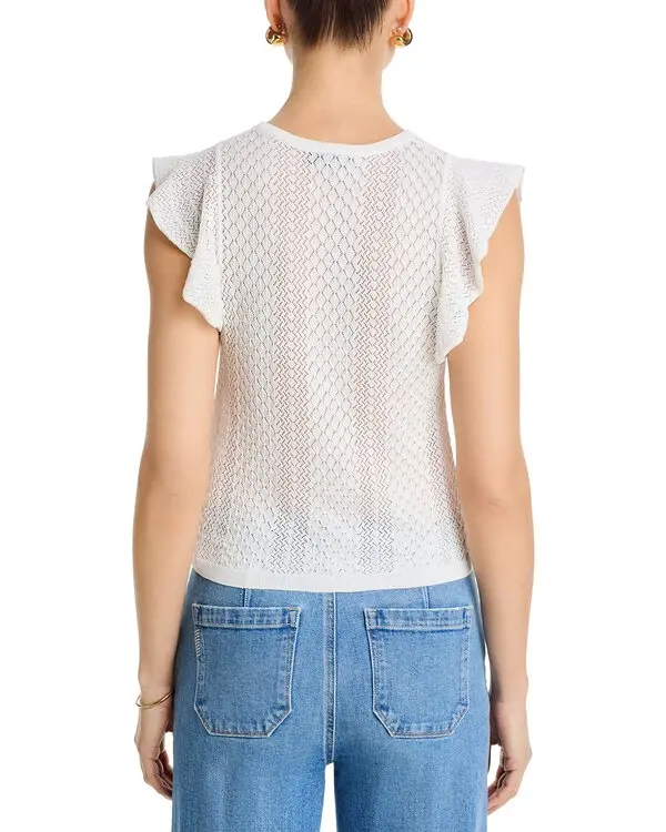 Paige Margot Ruffle Sleeve Tank - White