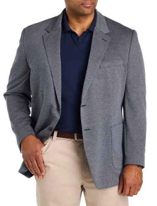 JV REFLEX Big & Tall Houndstooth Sport Coat - Navy