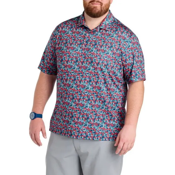 REEBOK Big & Tall Island Floral Americana Polo Shirt