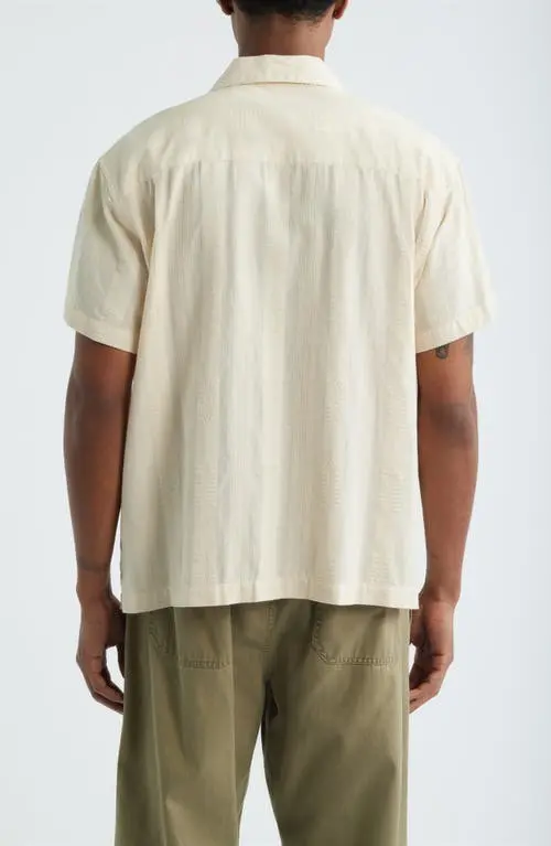 Obey Samuel Texture Stripe Camp Shirt - Unbleached Multi