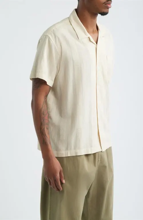 Obey Samuel Texture Stripe Camp Shirt - Unbleached Multi