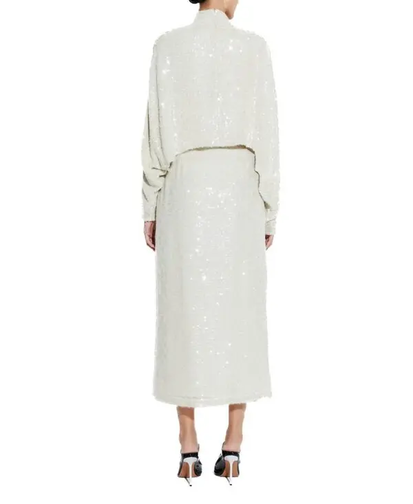 Lapointe Sequin Viscose Slit Skirt