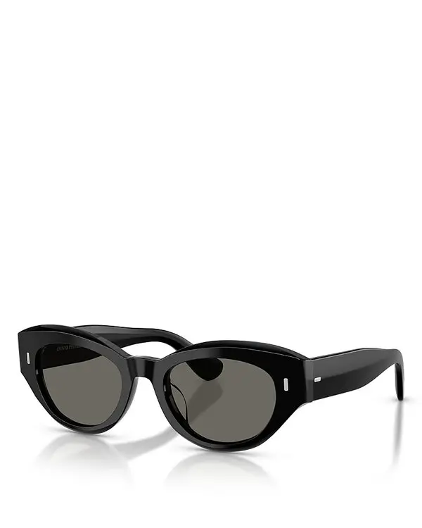 Oliver Spencer Lerrue Oval Sunglasses - Black