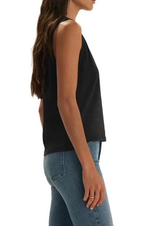 FAVORITE DAUGHTER Everyday Organic Cotton V-neck Tank - Black