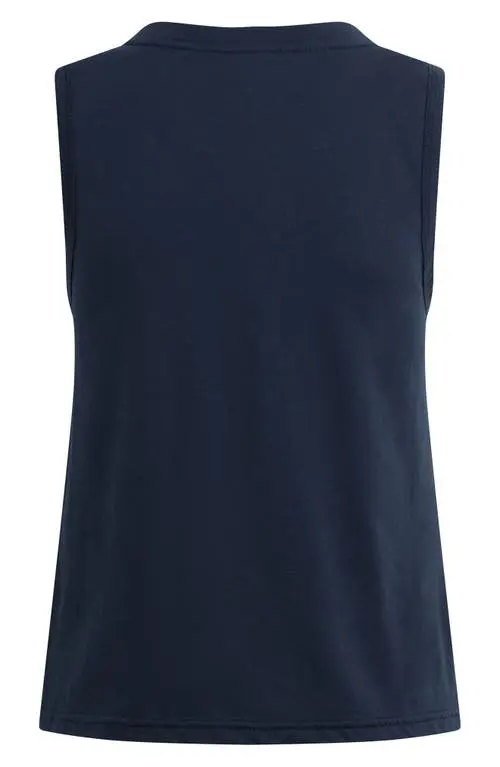 FAVORITE DAUGHTER Everyday Organic Cotton V-neck Tank - Navy