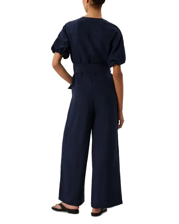Whistles Linen Blend Tie Waist Jumpsuit