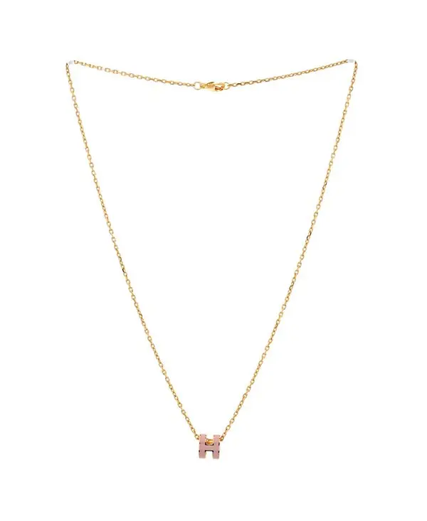 Hermès Mini Pop H Pendant Chain Necklace - Enamel/silver Tone