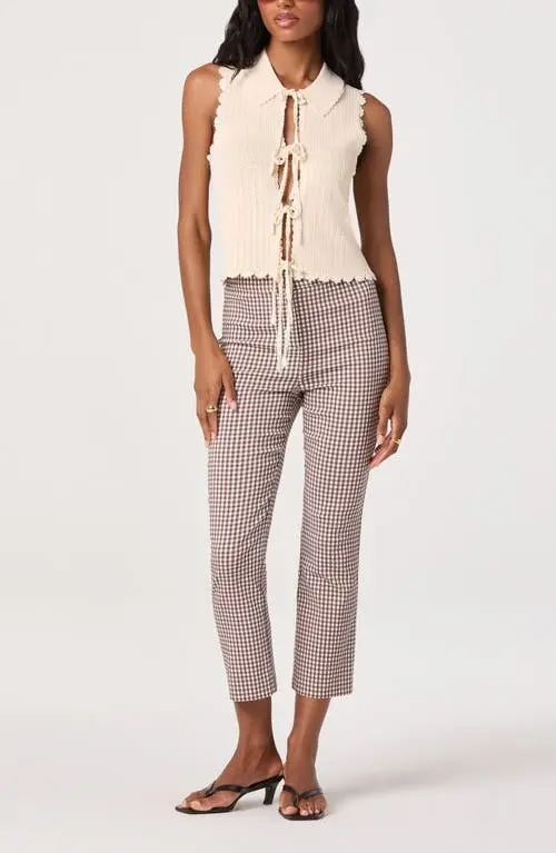 Astr The Label Alma Gingham Crop Pants