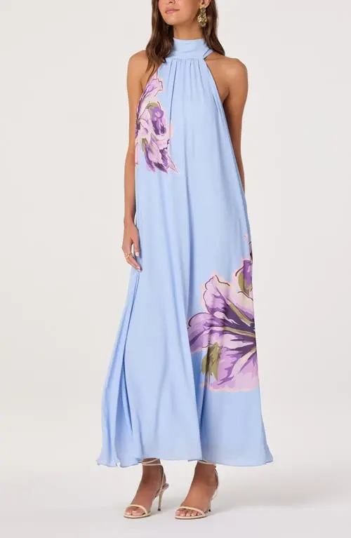 Astr The Label Nesta Floral Print Halter Dress