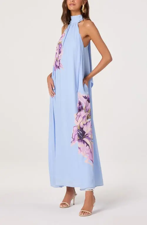 Astr The Label Nesta Floral Print Halter Dress