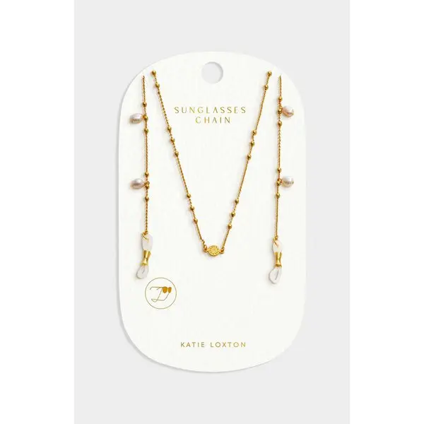 KATIE LOXTON Sol Pearl Sunglasses Chain - Gold Coated