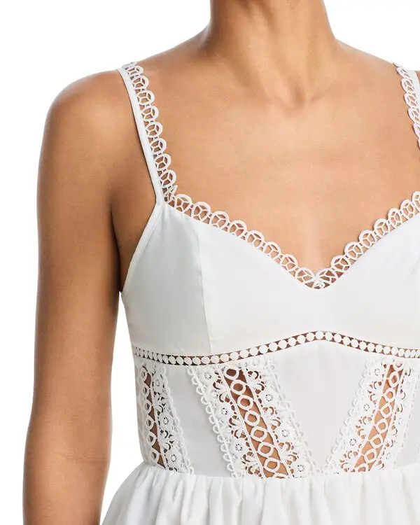 Aqua Crochet Inset Mini Dress