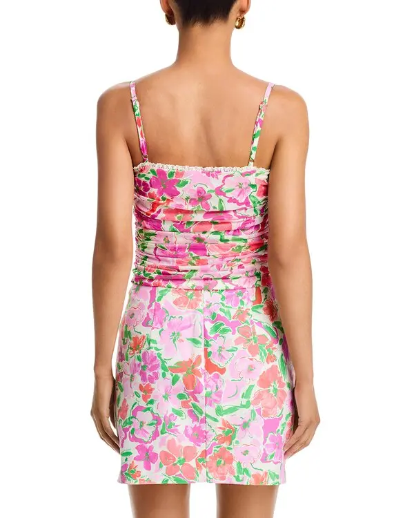 Aqua Floral Mesh Tank