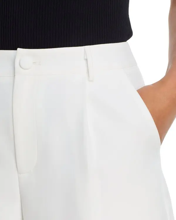 Aqua Mid Rise Tailored Shorts - Ivory
