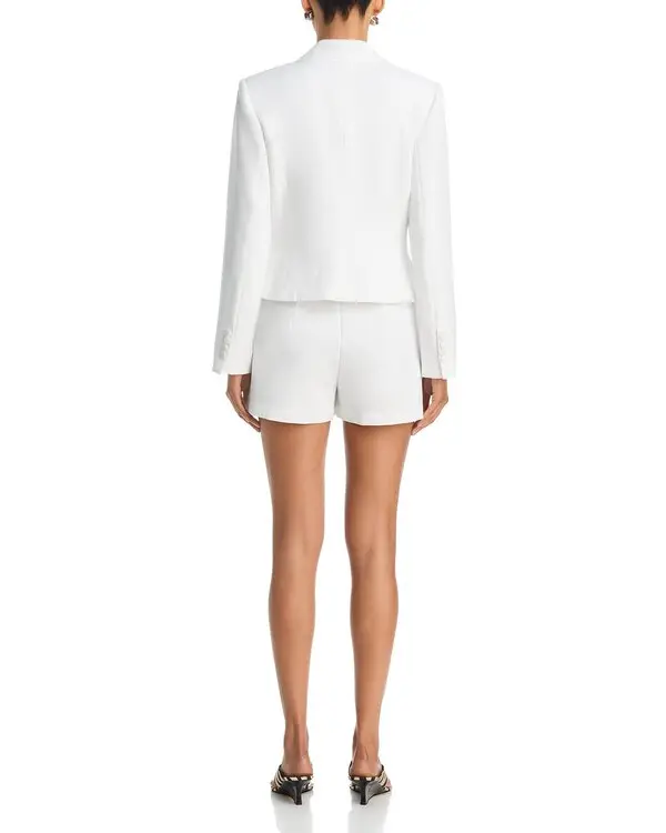 Aqua Mid Rise Tailored Shorts - Ivory
