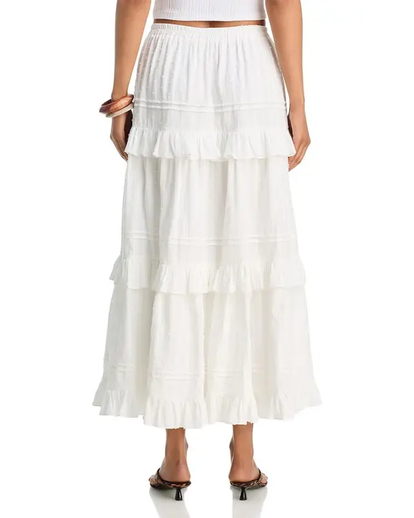 Aqua Swiss Dot Maxi Skirt